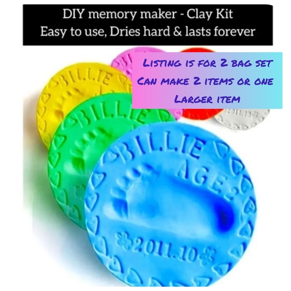 Other | Diy Memory Maker 2 Bag Clay Kit Set Dries Hard Lasts Forever ...